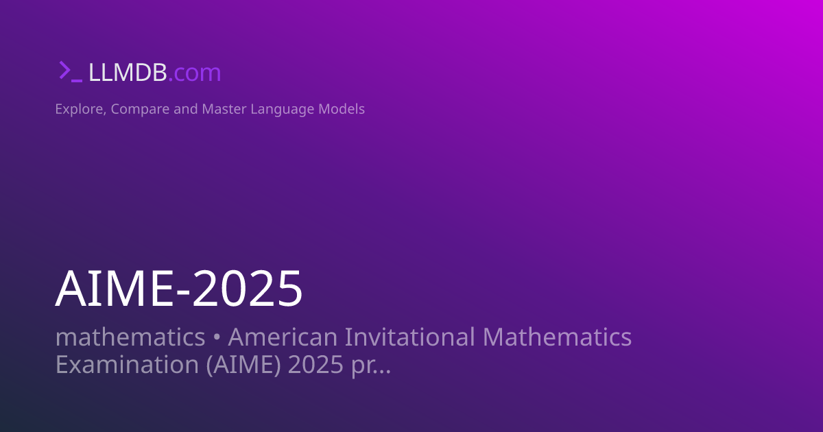 AIME-2025 - LLM Benchmark