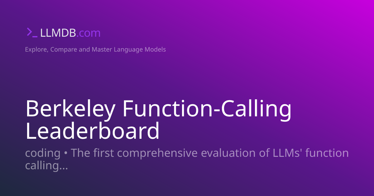 Berkeley Function-Calling Leaderboard - LLM Benchmark