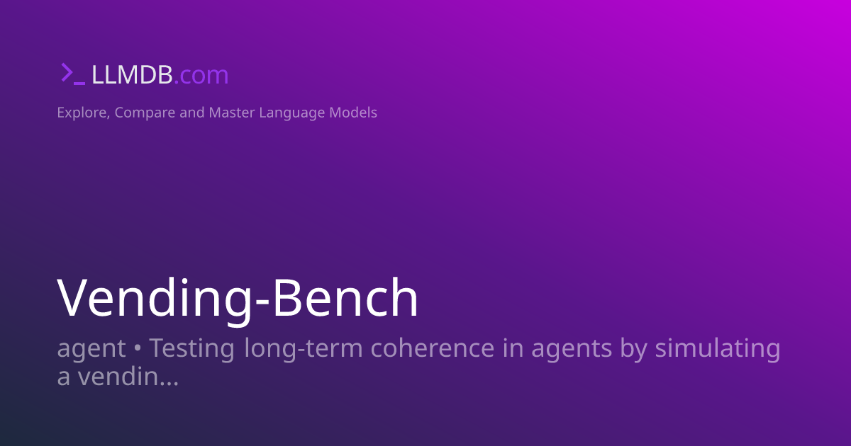 Vending-Bench - LLM Benchmark