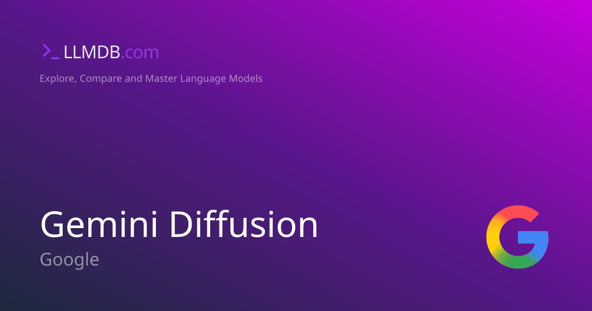 Gemini Diffusion - Google - LLM Database