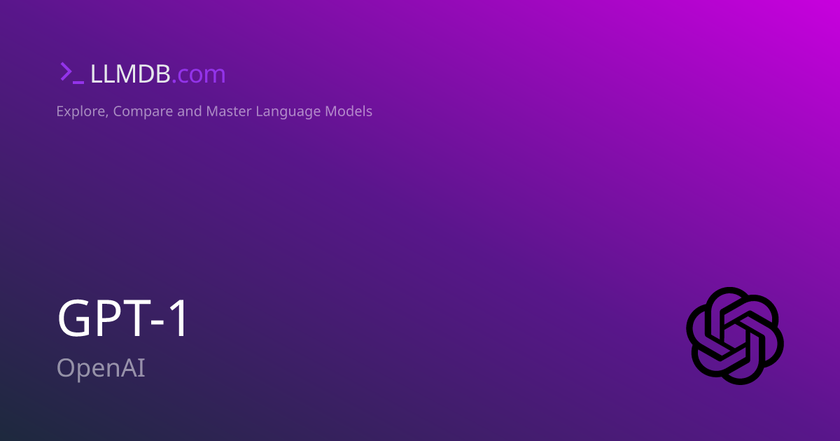GPT-1 - OpenAI - LLM Database