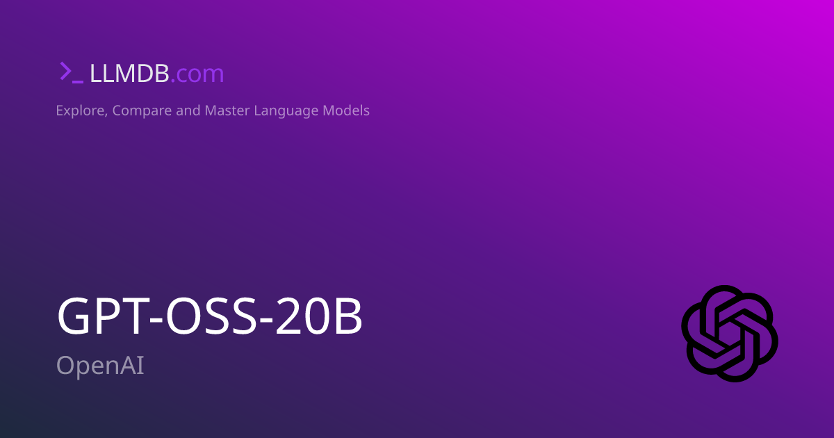 GPT-OSS-20B - OpenAI - LLM Database