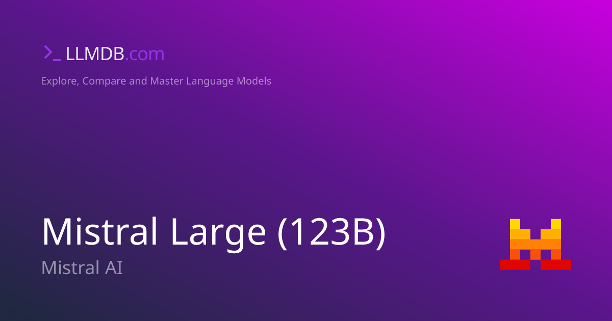 Mistral Large (123B) - Mistral AI - LLM Database