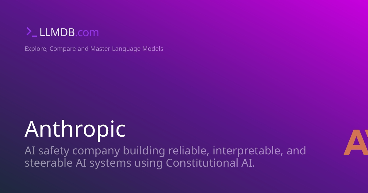 Anthropic - LLM Model Provider